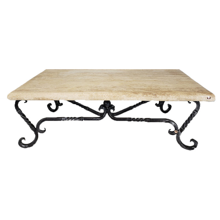 Wrought iron coffee table base store